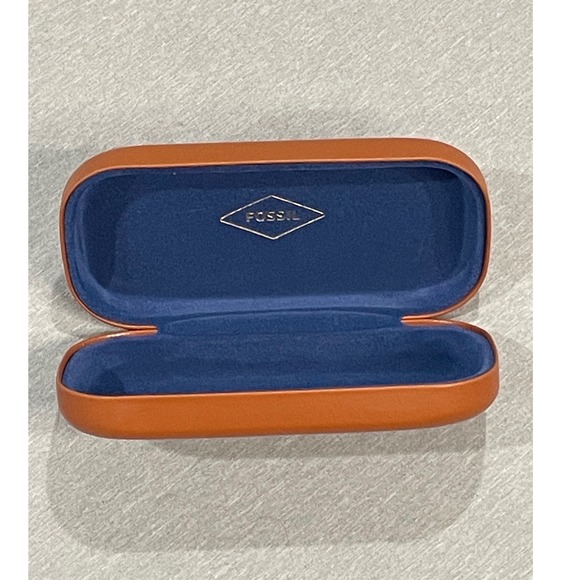 Fossil | Accessories | Fossil Glasses Case Brown Leather Like Exterior ...